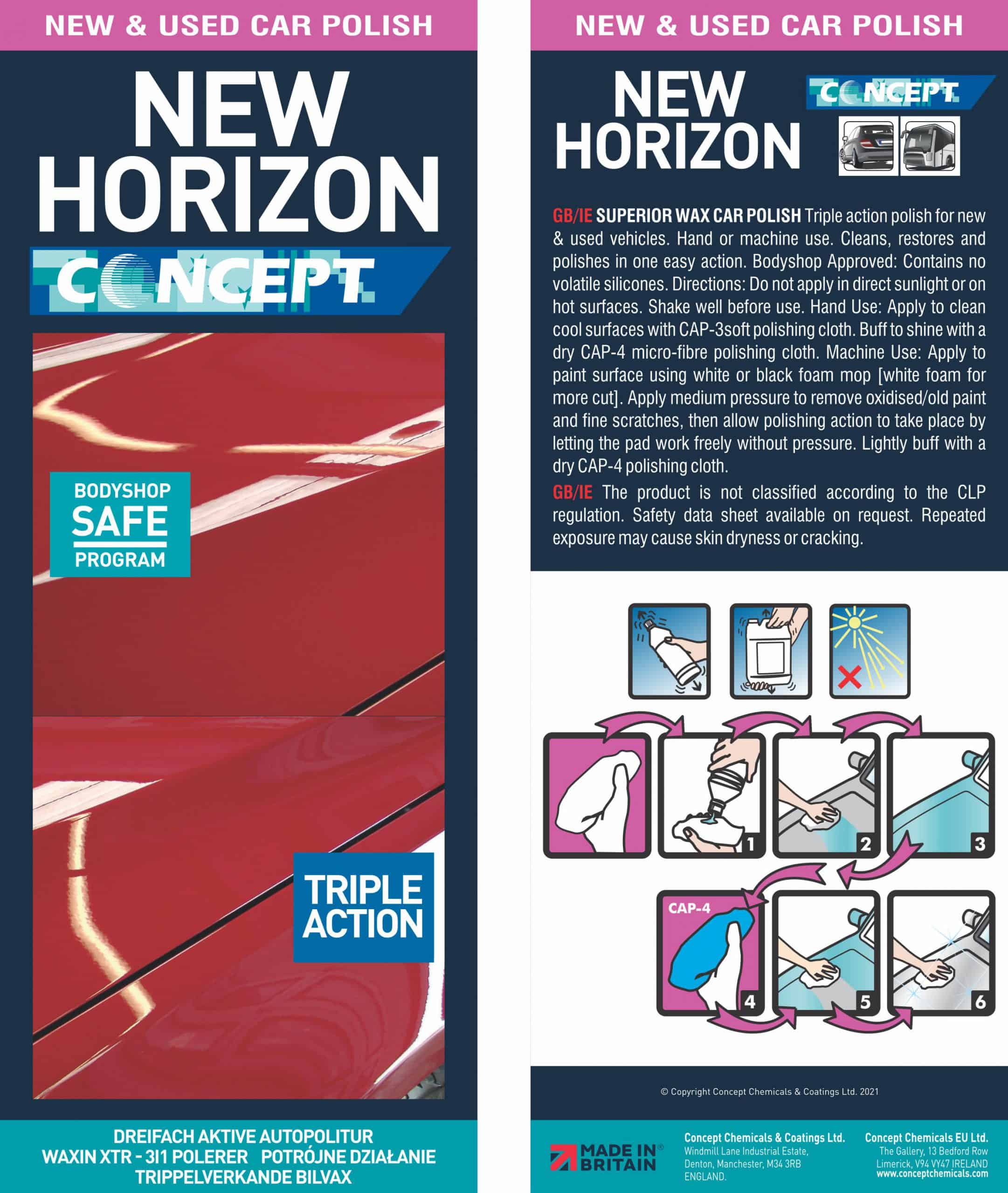 DUNG DỊCH ĐÁNH BÓNG XE 3 TÁC ĐỘNG NEW HORIZON - 1 LÍT - CONCEPT ...
